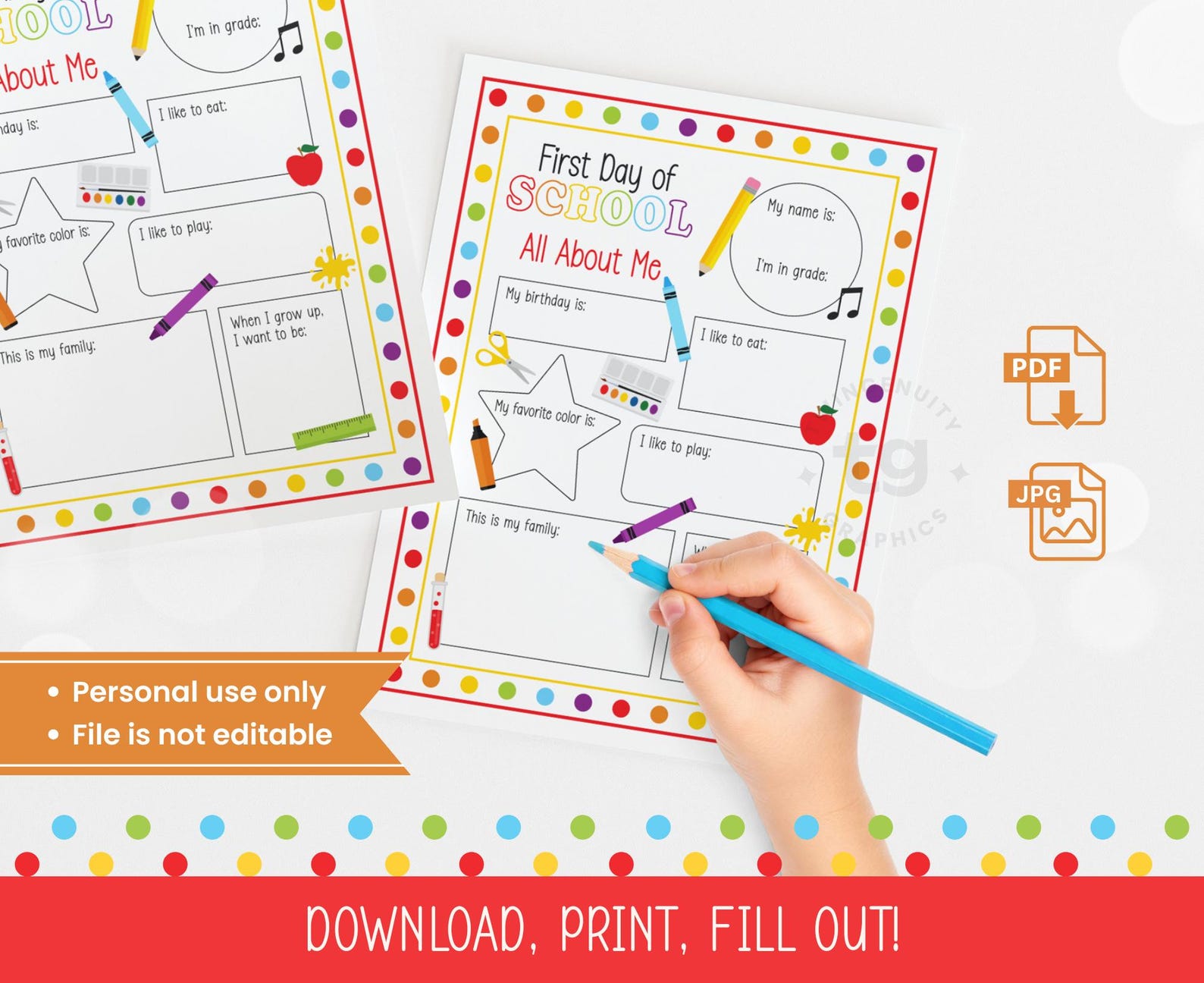 First Day of School Interview, Back to School Printable, Questionnaire ...