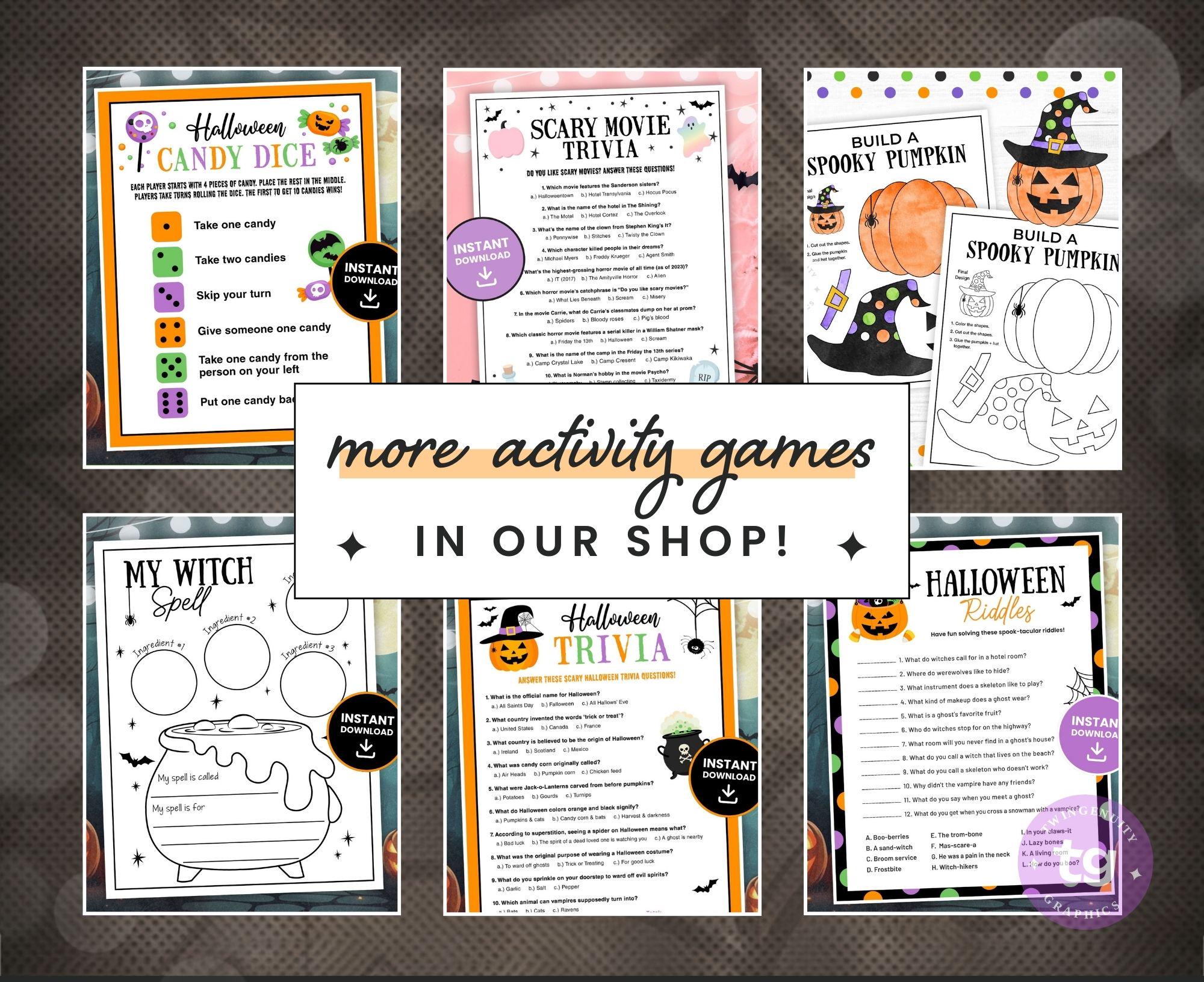 Printable Kids Halloween Activities, Halloween Party Games Kids ...