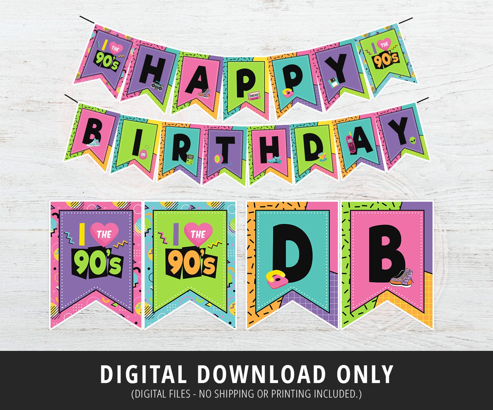 90s Birthday Banner 90s Party Banner 90s Party Decorations | Etsy