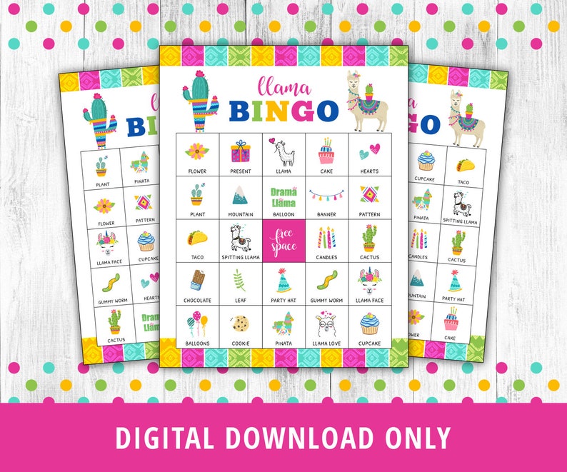 Llama Game Printable Bundle, Llama Activity Pack for Kids Birthday ...