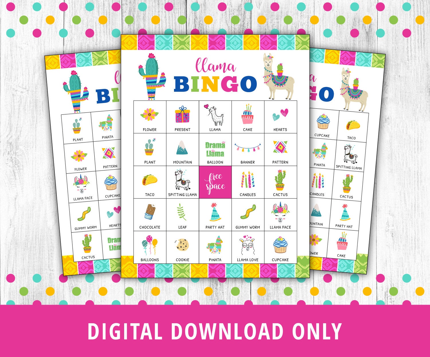 Llama Game Printable Bundle, Llama Activity Pack for Kids Birthday ...