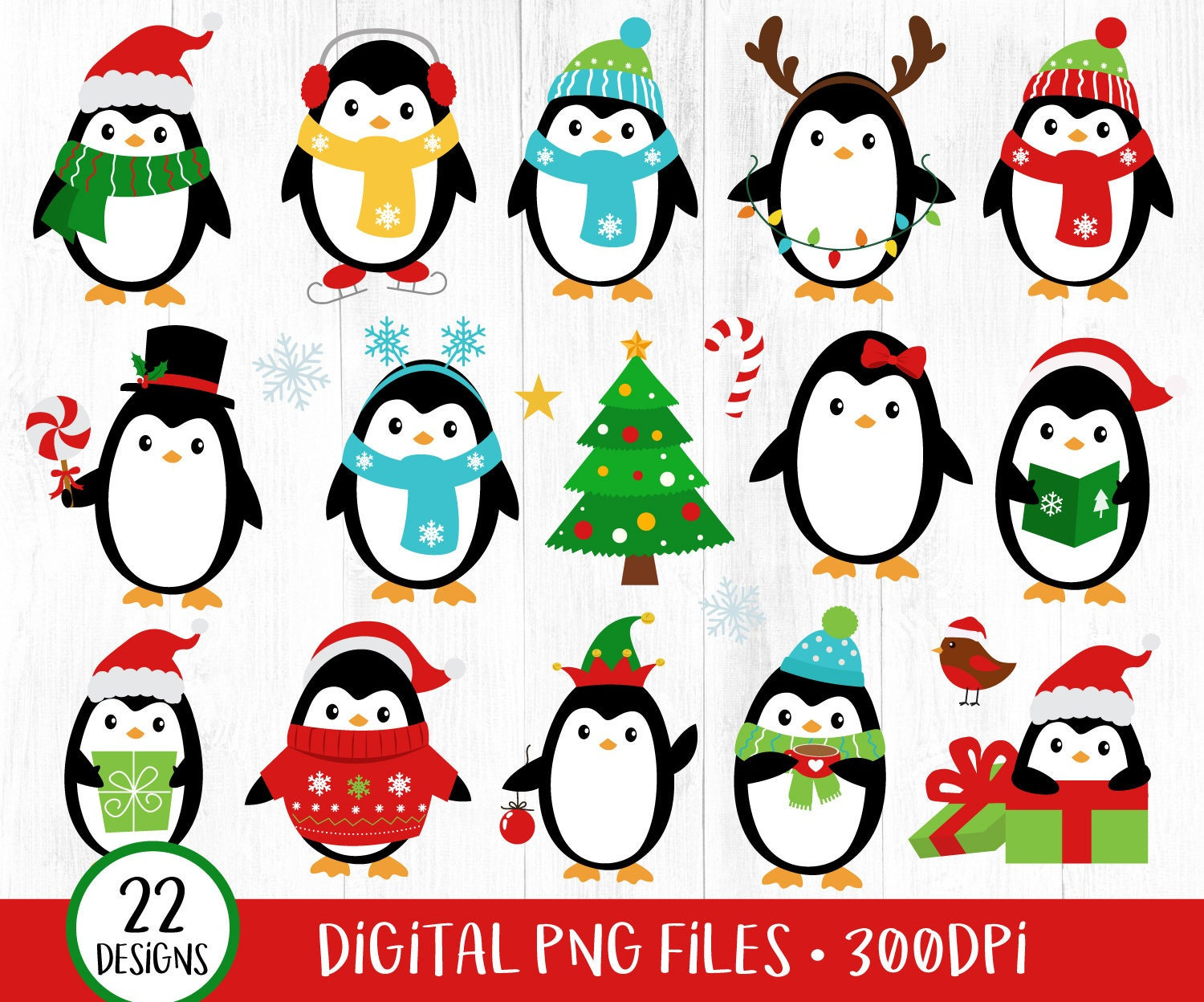 Holiday Penguin Clip Art