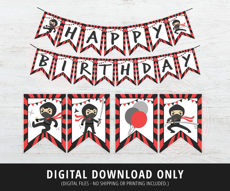 Ninja Banner Ninja Birthday Banner Party Karate Birthday - Etsy