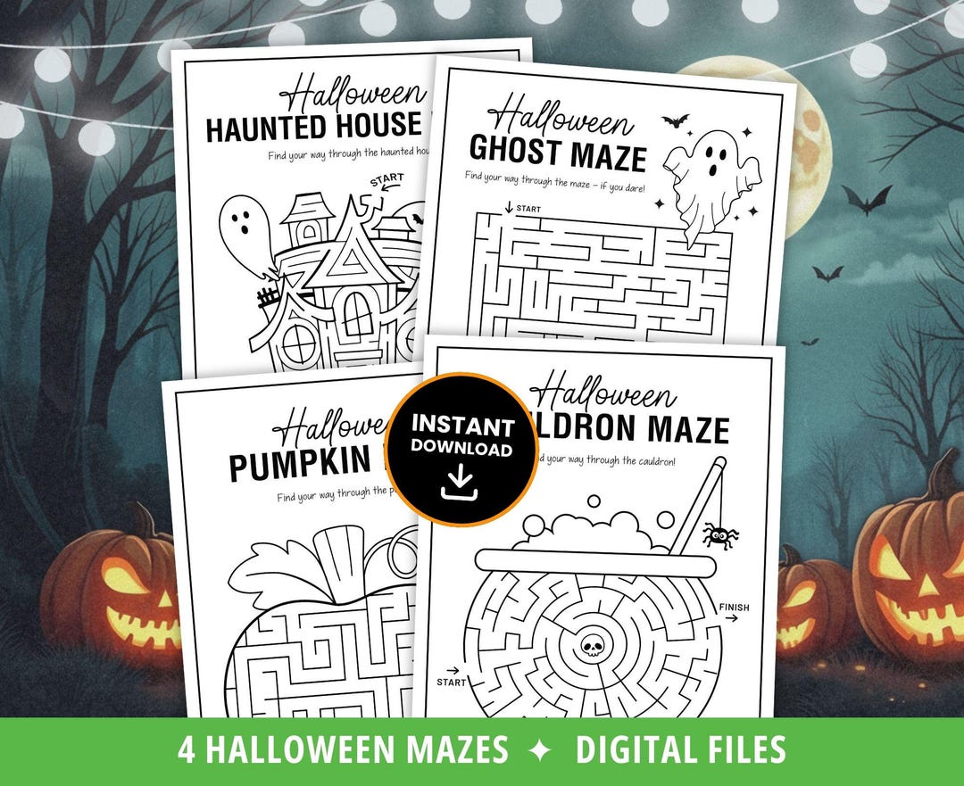 Printable Halloween Mazes for Kids, Halloween Games, Fun Halloween ...