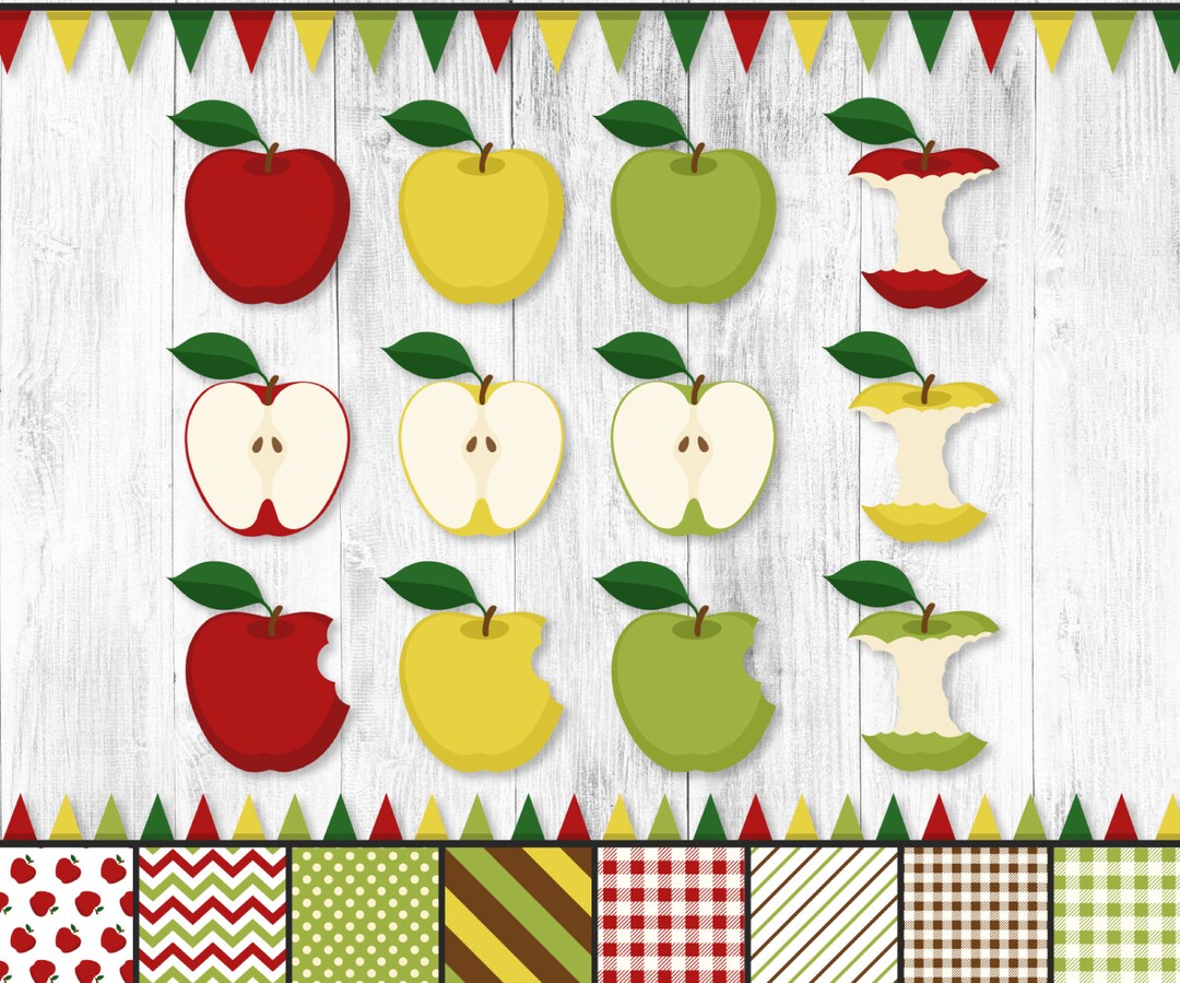 Apple Clipart, Digital Apples, Apple Graphics, Autumn Clipart, Fall ...