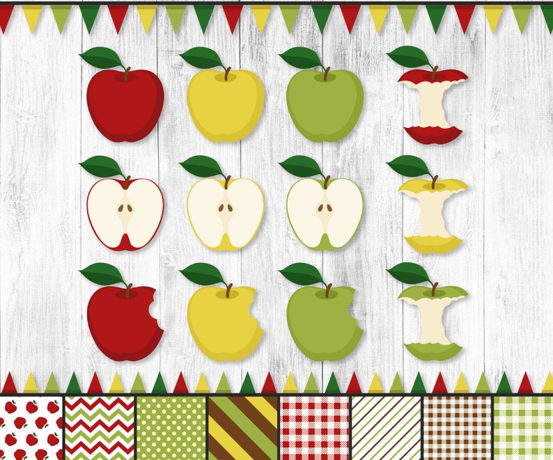 Apple Clipart, Digital Apples, Apple Graphics, Autumn Clipart, Fall ...
