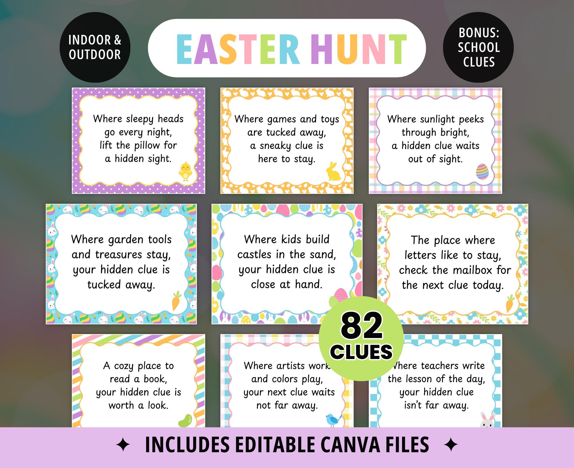 Easter Scavenger Hunt for Kids, Indoor Outdoor, School Easter Printable ...