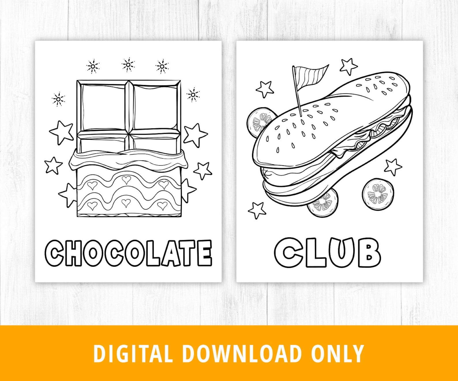 Fast Food Coloring Pages Food Coloring Pages Printable - Etsy