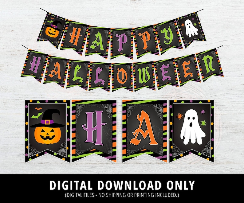 Halloween Banner, Happy Halloween Banner, Halloween Party Decorations ...