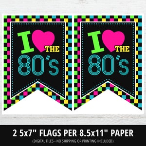 80s Birthday Banner, 80s Party Banner, 80s Party Decorations, 80s Retro ...