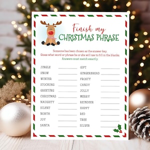 Christmas Phrase Game, Finish the Christmas Phrase, Christmas Party ...