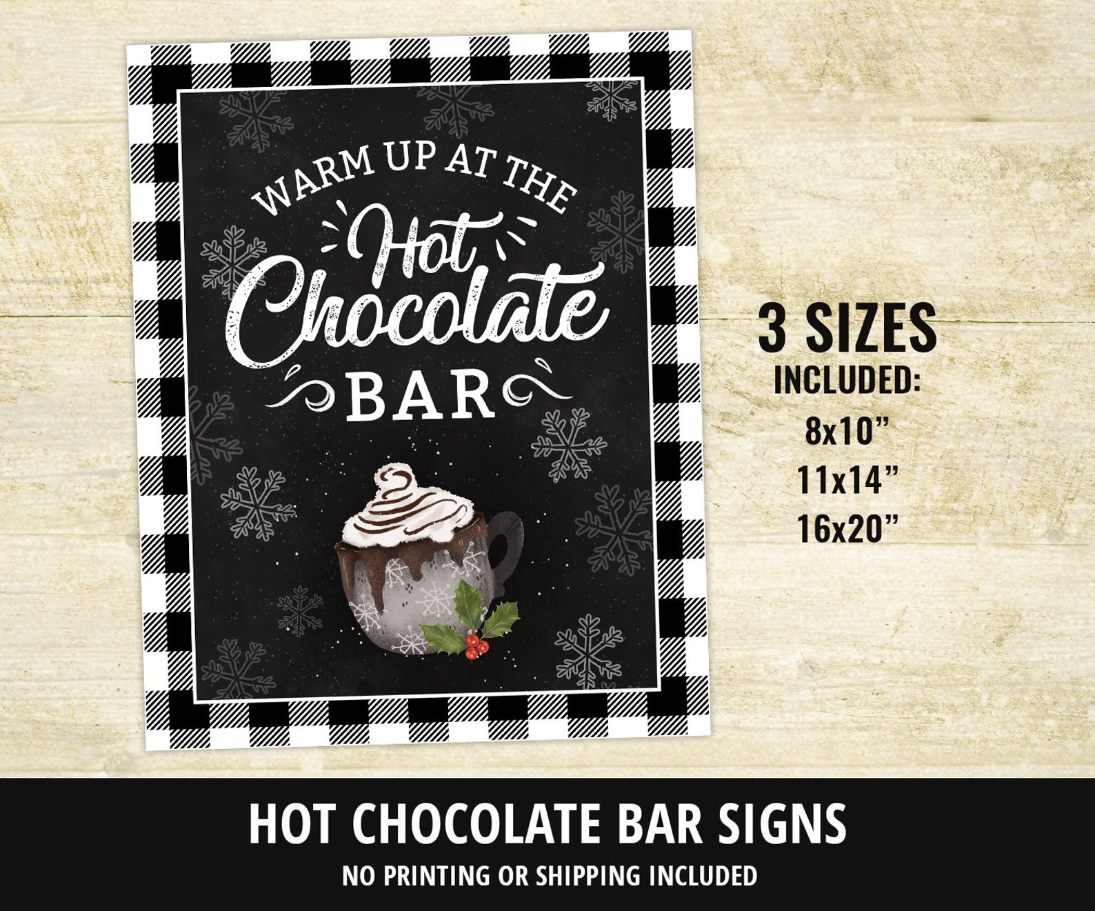 Hot Chocolate Bar Printable Kit Hot Chocolate Party Hot - Etsy