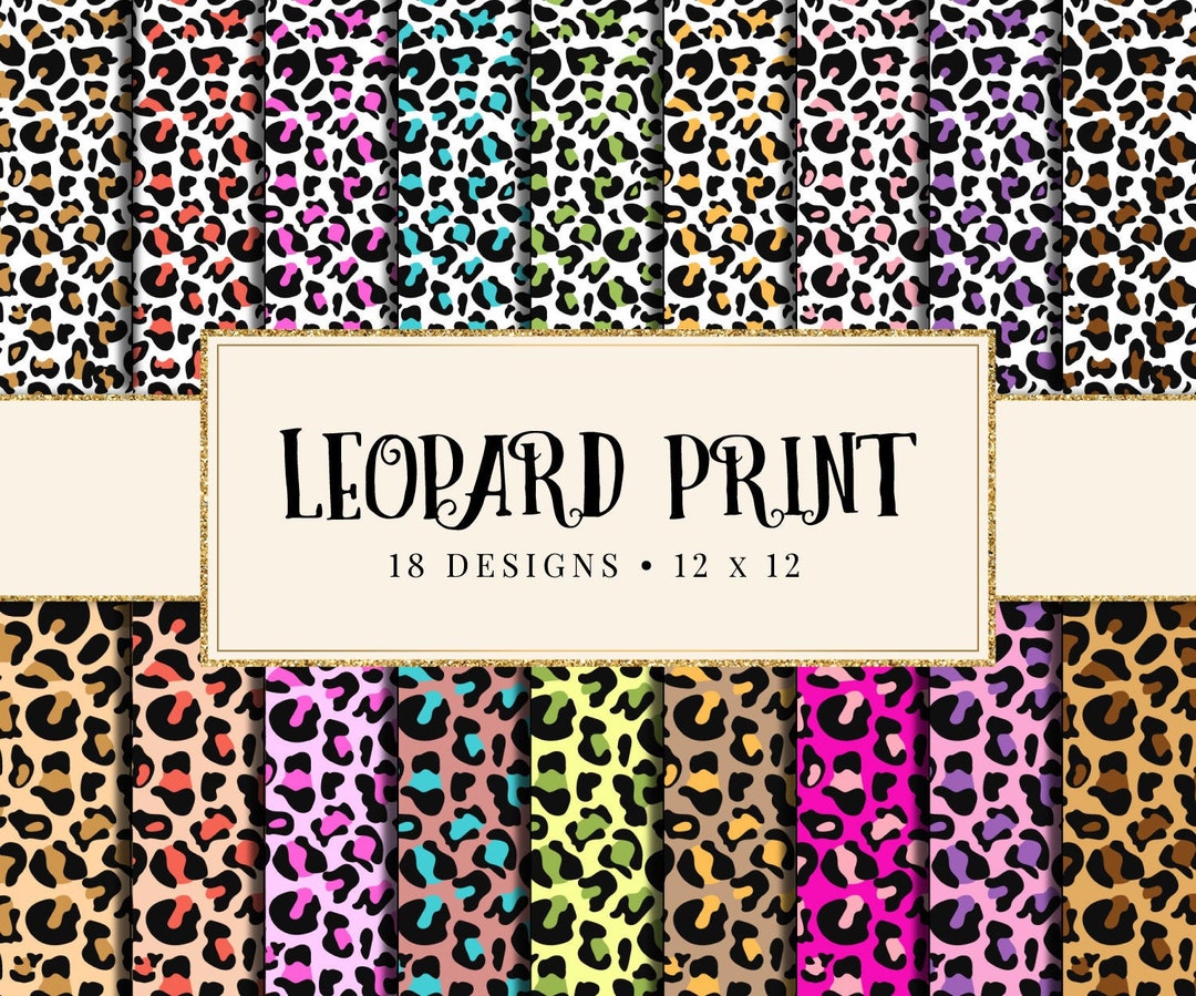 Leopard, Cheetah Print Seamless Digital Paper, Set of 18 Animal Print ...