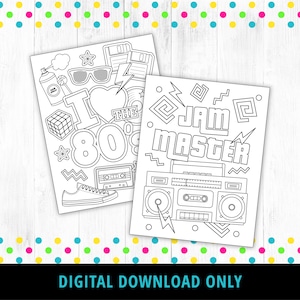 80s Coloring Pages Printable, Back to the 80s, Nostalgia Coloring Page ...