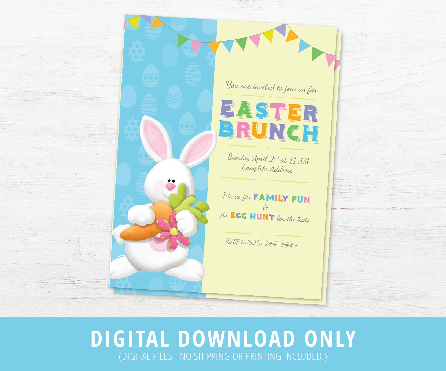 Easter Invitation Easter Brunch Invitation Easter Egg Hunt | Etsy