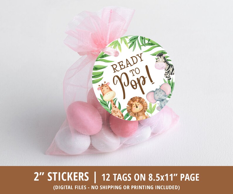 Safari Ready to Pop Stickers Safari Popcorn Labels Safari - Etsy
