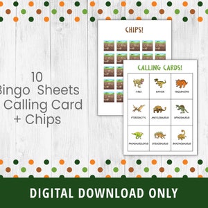 Dinosaur Bingo, Dinosaur Party Games, Dinosaur Bingo Printable ...