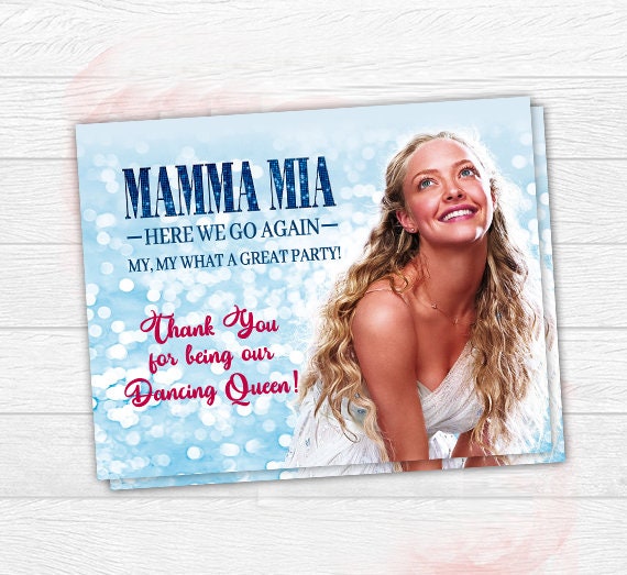 Mamma Mia Thank You Card Mamma Mia Party Mamma Mia Birthday | Etsy