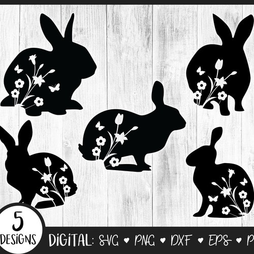 Rabbit SVG Cut File for Cricut Rustic Easter Svg Spring - Etsy