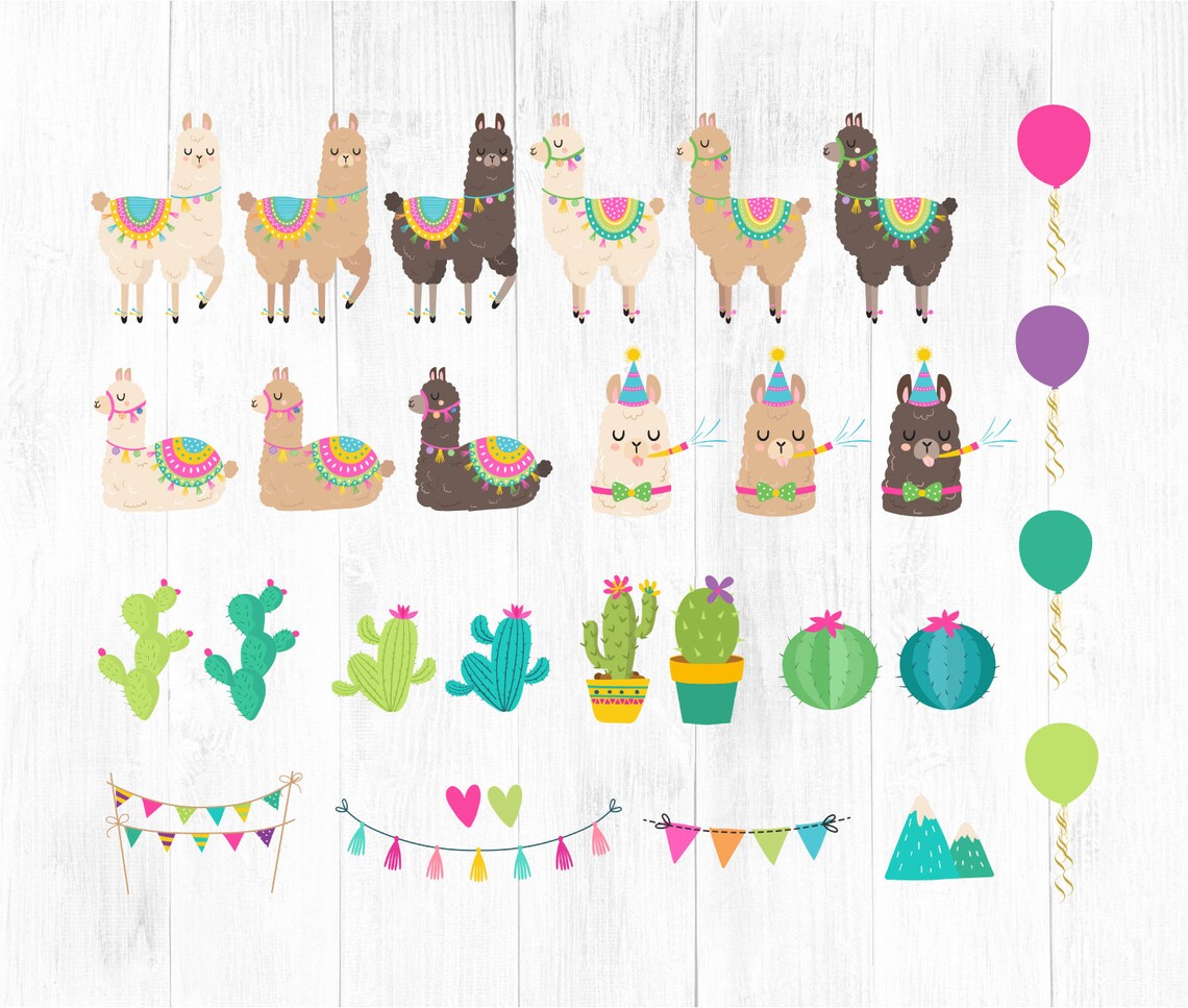 30 Llama Clipart Llama Clipart Bundle Llama Cactus Clipart - Etsy Canada
