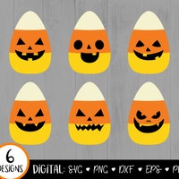 Cute Halloween Candy Corn Clip Art Set, PNG, SVG, VECTOR, Kawaii ...