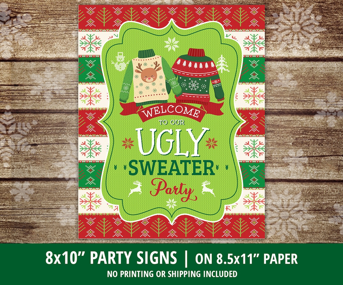 Ugly Sweater Party Signs Ugly Christmas Sweater Party Signs - Etsy