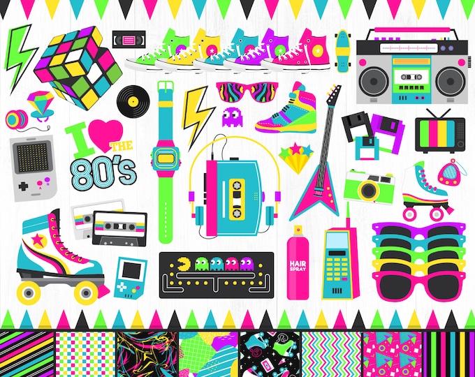 80s Doodle Clipart. Hand Drawn Eighties Nineties Nostalgia - Etsy