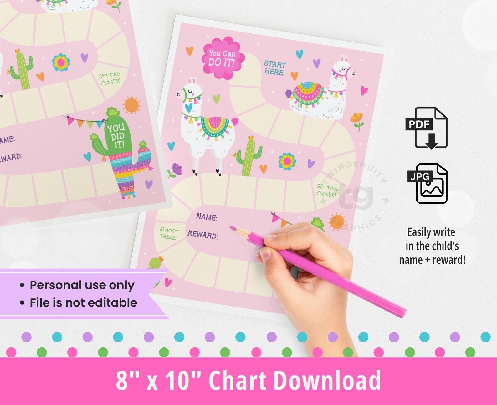 Printable Llama Reward Chart, Llama Reward Chart Kids, Llama Behavior ...