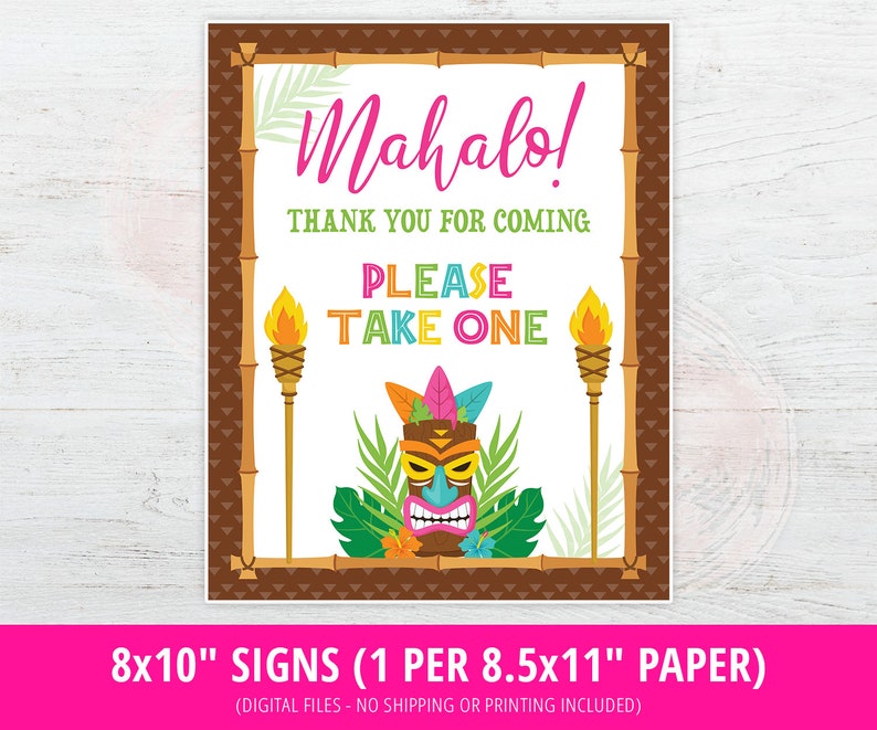 Luau Party Signs, Luau Birthday Party Signs, Luau Welcome Sign, Luau ...