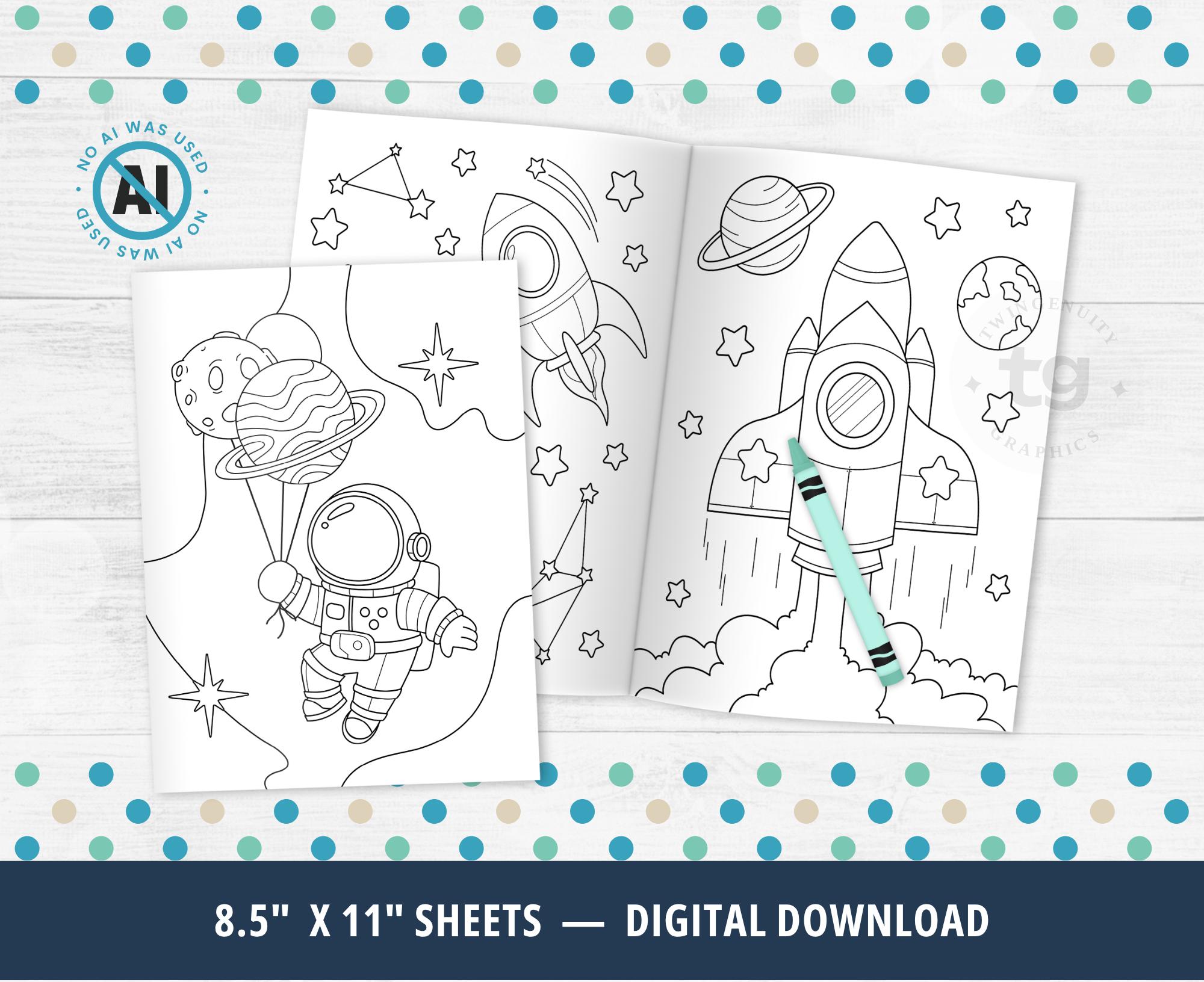 10 Outer Space Coloring Pages for Kids, Astronaut Coloring Pages ...