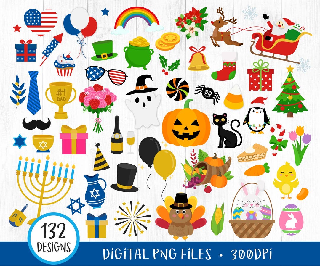 All Holiday Clip Art, Yearly Celebrations, Calendar Clipart, Holiday ...