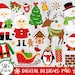 Christmas Clipart, Holiday Clipart Set, Cute Christmas Clip Art, Santa ...