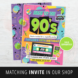 Back to the 90s Party Poster, 90s Party Signs, 90s Party Decorations ...