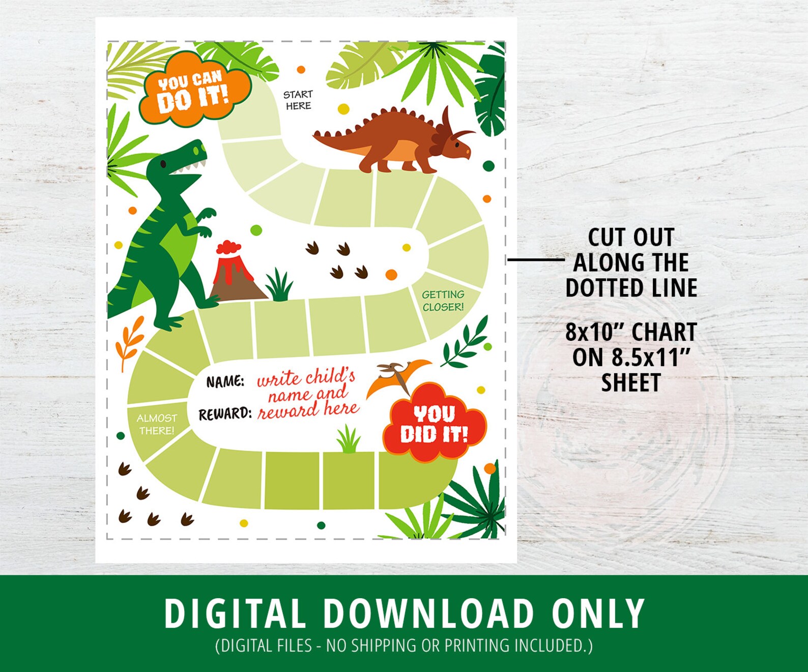 Printable Dinosaur Reward Chart Dinosaur Reward Chart Kids - Etsy