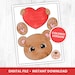 Build a Teddy Bear Kid's Craft, Printable Valentines Day Craft, Kid's ...