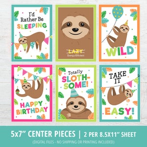 Sloth Birthday Decorations, Sloth Party Package, Sloth Theme, Sloth ...