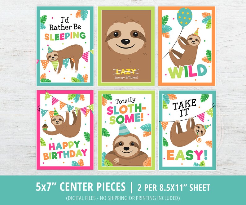 Sloth Birthday Decorations Sloth Party Package Sloth Theme | Etsy