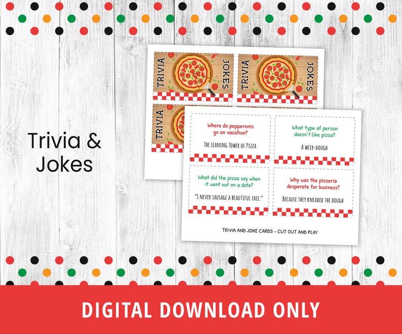 Pizza Game Printables Pizza Party Family Trivia and Games - Etsy Canada