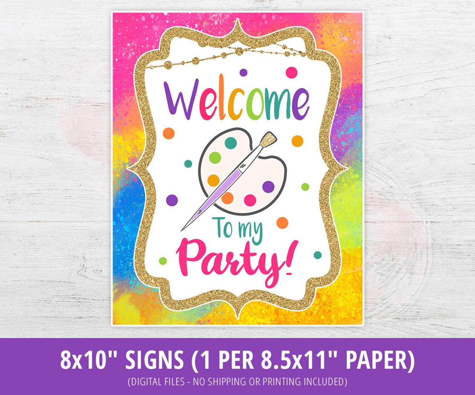 Art Painting Party Signs Paint Signs Art Welcome Sign Art - Etsy