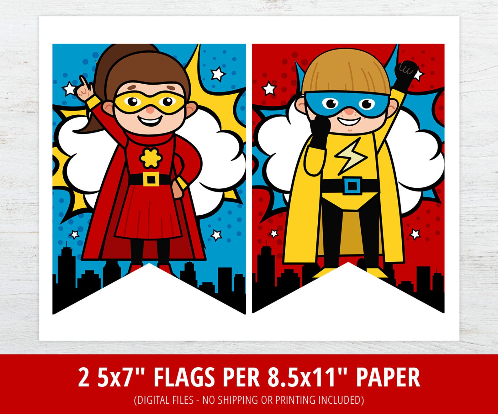 SUPERHERO Birthday Banner Printable Superhero Birthday | Etsy