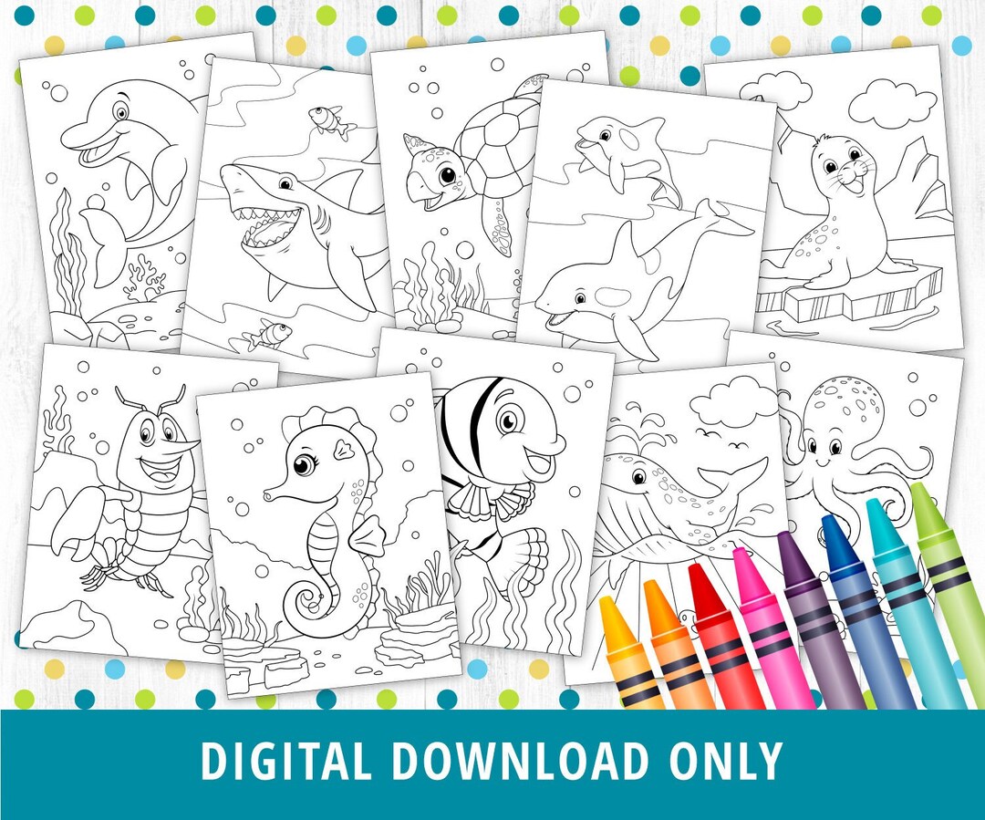 Under the Sea Coloring Pages Printable Ocean Coloring Pages - Etsy New ...