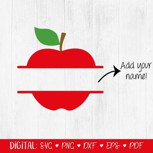 Apple Name Frame SVG, Apple Monogram Frame Svg, Apple Svg, Teacher Svg ...