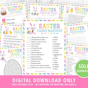 Easter Candy Match up Game, Printable Easter Game, Easter Activity ...