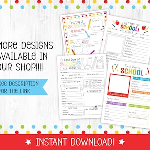 First and Last Day of School Printable, All About Me, Back to School ...