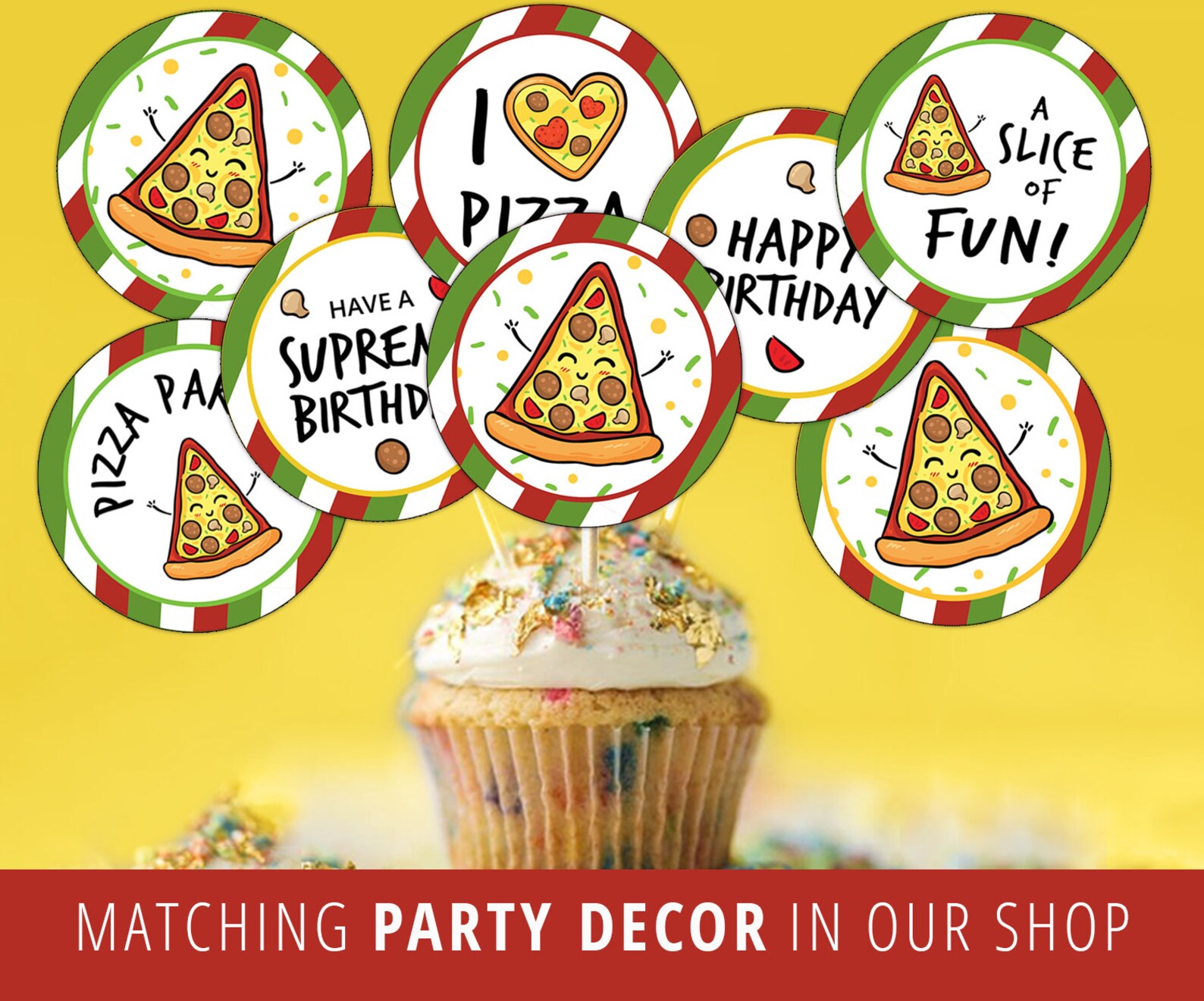 Pizza Thank You Tags Pizza Favor Tags Kids Pizza Birthday | Etsy