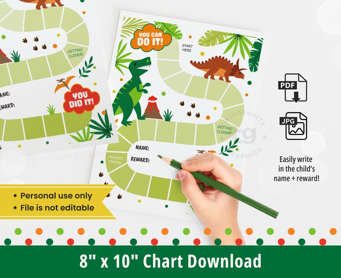 Printable Dinosaur Reward Chart, Dinosaur Reward Chart Kids, Dinosaur ...