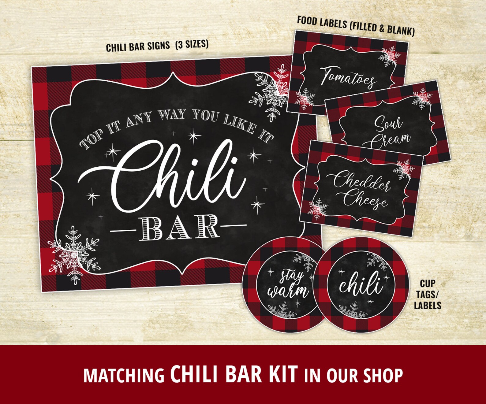 Chili Bar Sign Chili Bar Sign Printable Lumberjack Chili Bar | Etsy