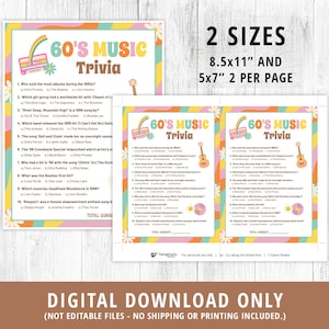 60s Games Bundle Printable 60s Activities 60s Party Games - Etsy