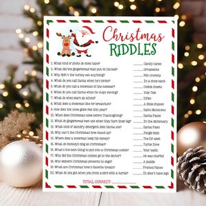 Christmas Riddles Game Printable, Christmas Party Game Kids, Christmas ...