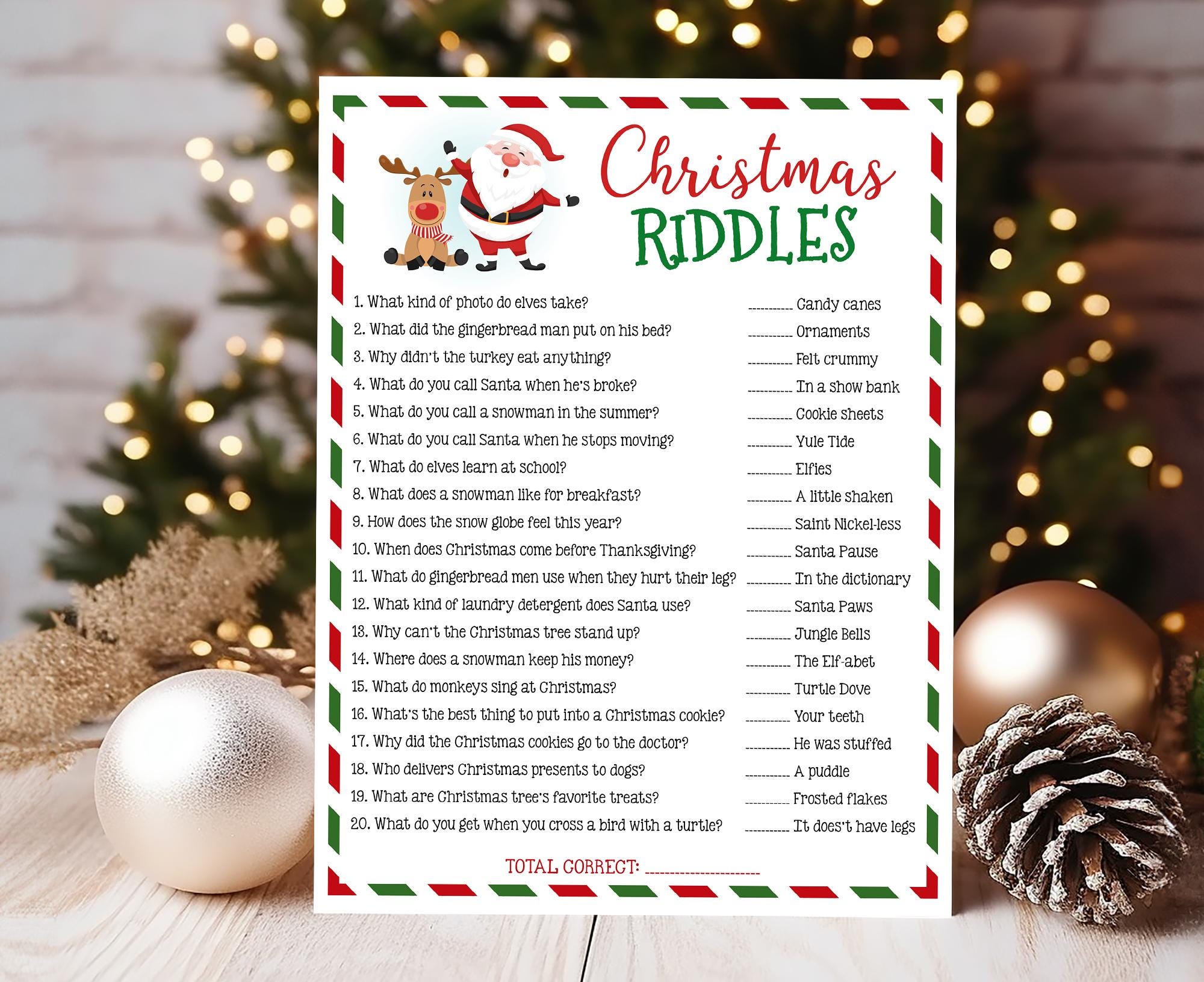Christmas Riddles Game Printable, Christmas Party Game Kids, Christmas ...